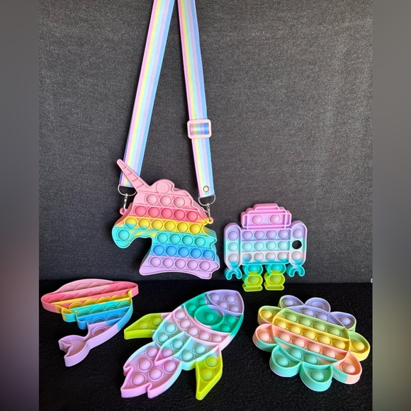 Toys | Pop Fidget Unicorn Purse Dolphin Robot Flower Rocket ...